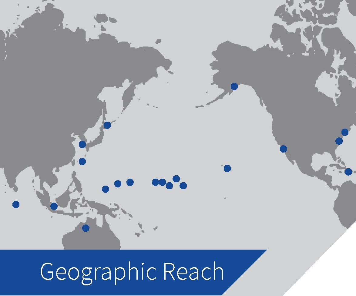 GeographicReach(blue) • J. Uno & Associates, Inc.